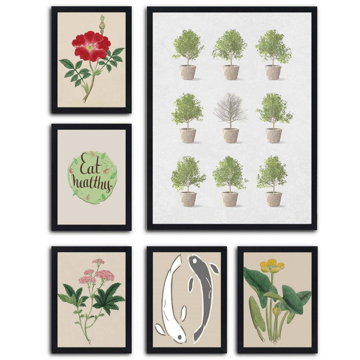 Galeria ścienna PINIA 2 GF0002. Zestaw czarnych ramek na ścianę - Oprawiamy.pl™ LUCA®